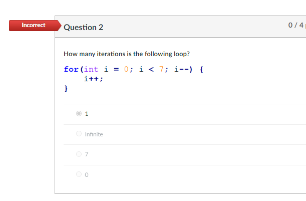 Solved How many iterations is the following loop? Eor(int | Chegg.com