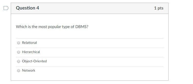 Solved Question 4 1 pts Which is the most popular type of | Chegg.com