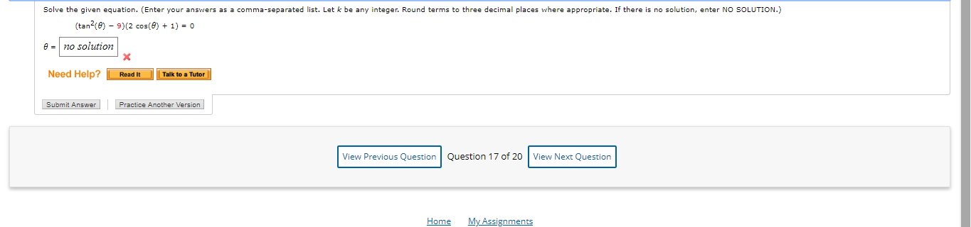 Solved An equation is given. (Enter your answers as a | Chegg.com