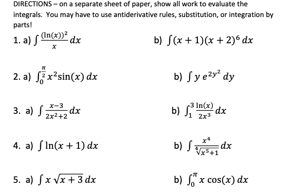 Integration Rules Sheet