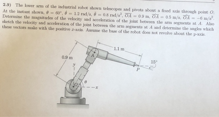 Solved 2.9) The lower arm of the industrial robot shown | Chegg.com