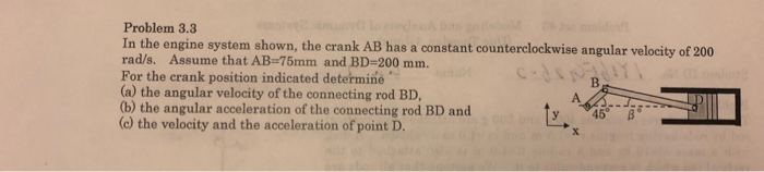 Solved do Problem 3.3 In the engine system shown, the crank | Chegg.com