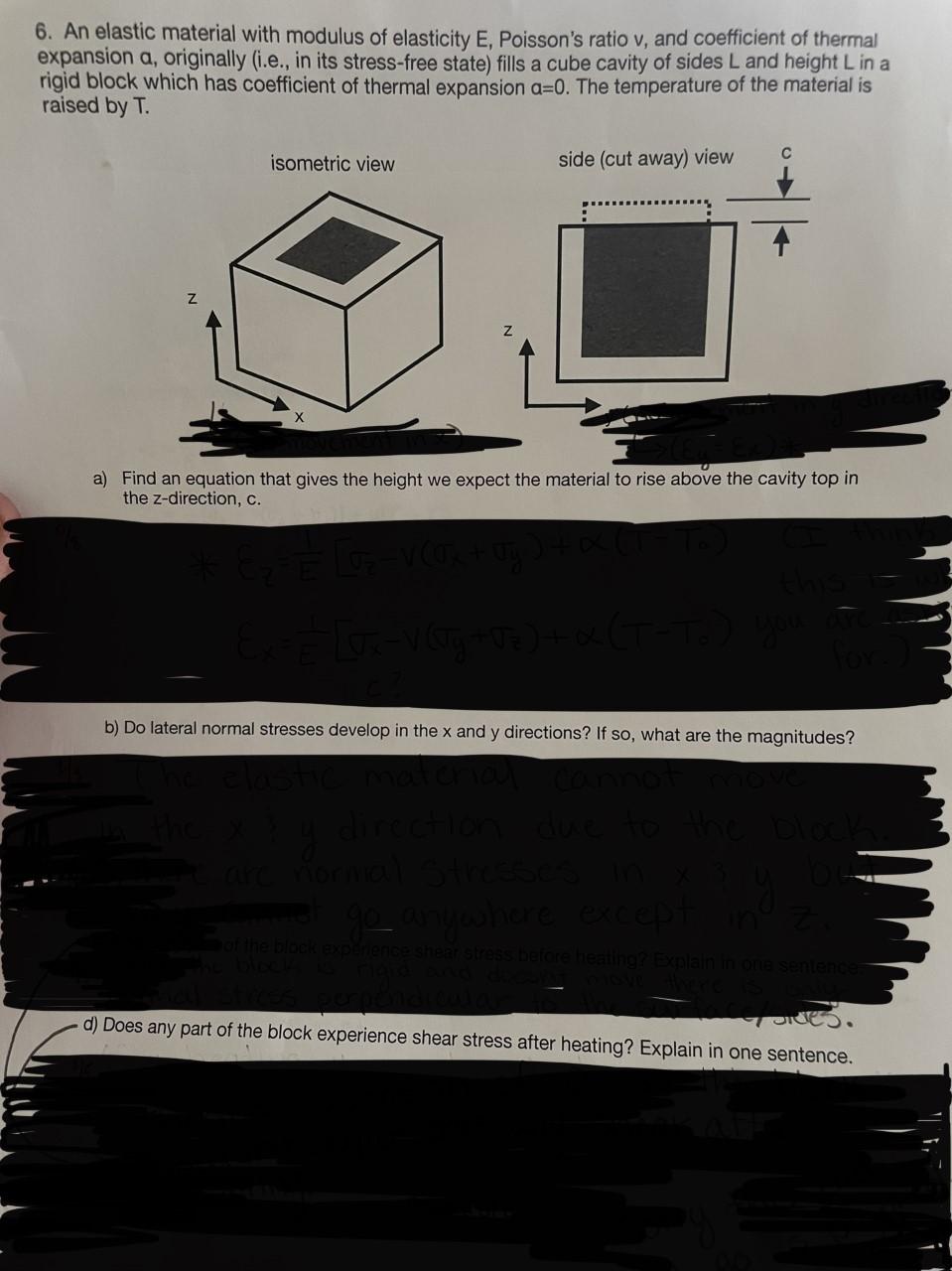 Solved 6. An elastic material with modulus of elasticity E, | Chegg.com