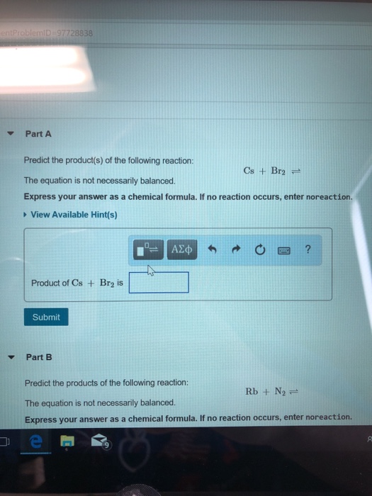 Solved emiD 97728838 PartA Predict the product(s) of the | Chegg.com
