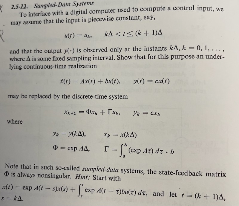 Solved 2.5-12. Sampled-Data Systems To interface with a | Chegg.com