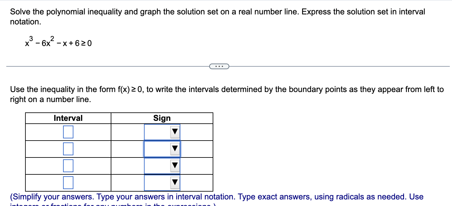 Solved Solve the polynomial inequality and graph the | Chegg.com