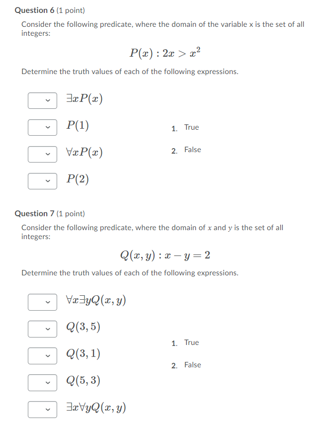 Solved Question 6 (1 point) Consider the following | Chegg.com