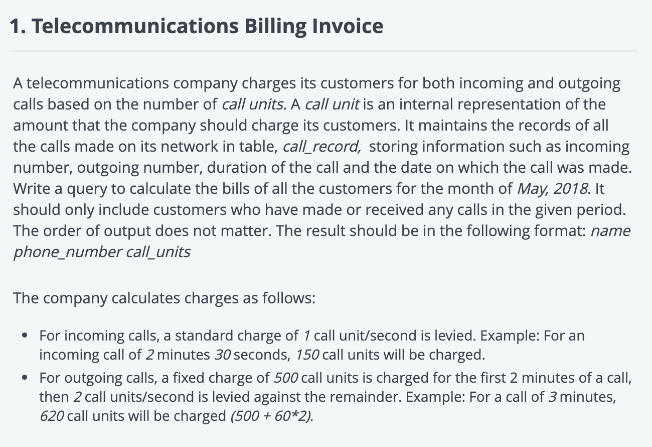 Solved 1. Telecommunications Billing Invoice A | Chegg.com