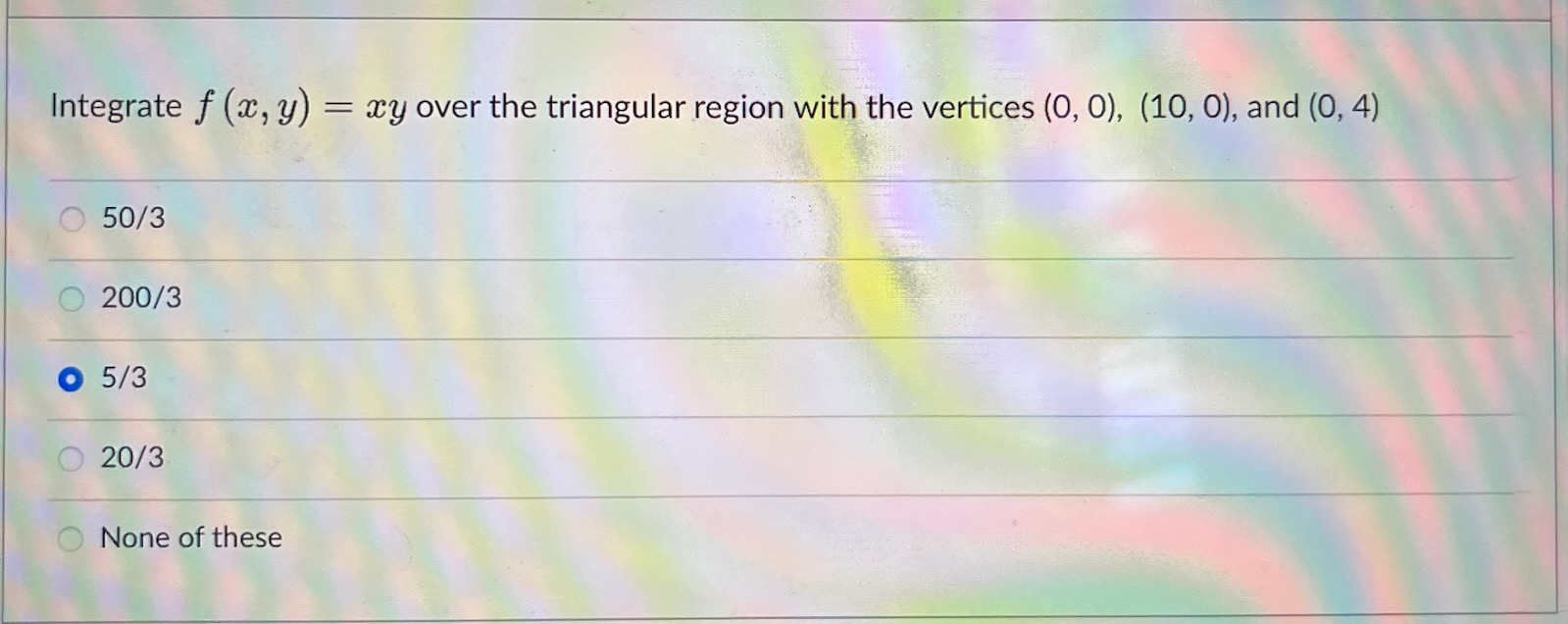 Solved Integrate Fxyxy Over The Triangular Region With 