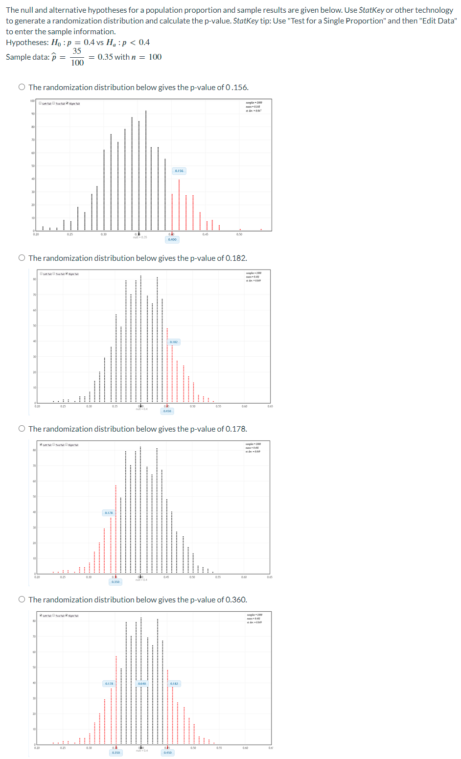 Solved The null and alternative hypotheses for a population | Chegg.com