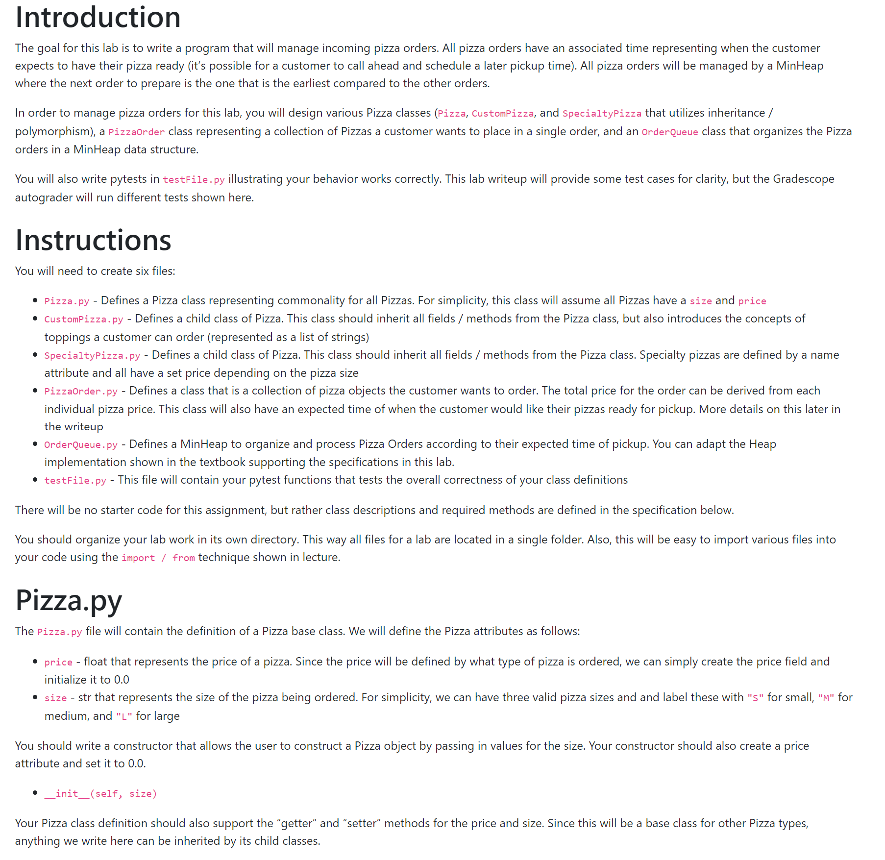 Solved InstructionsYou will need to create six | Chegg.com