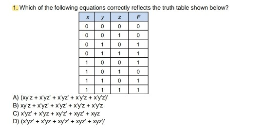 Solved 1. Which of the following equations correctly | Chegg.com
