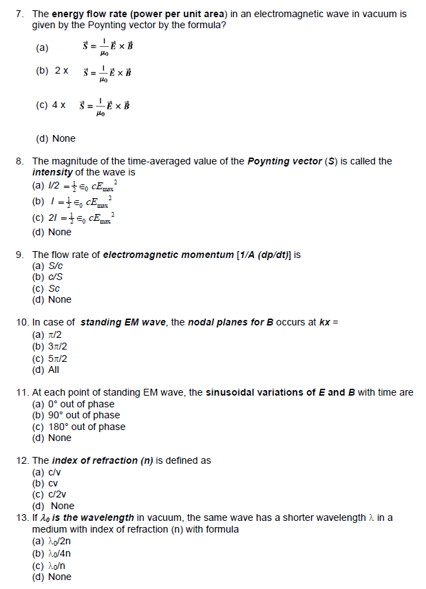 Solved 6. When an electromagnetic wave travels through a | Chegg.com