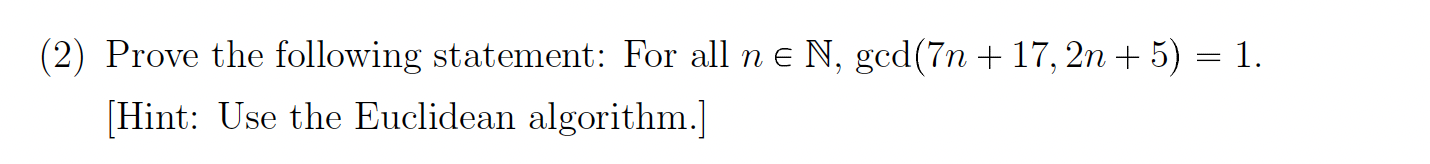 Solved (2) Prove the following statement: For all | Chegg.com