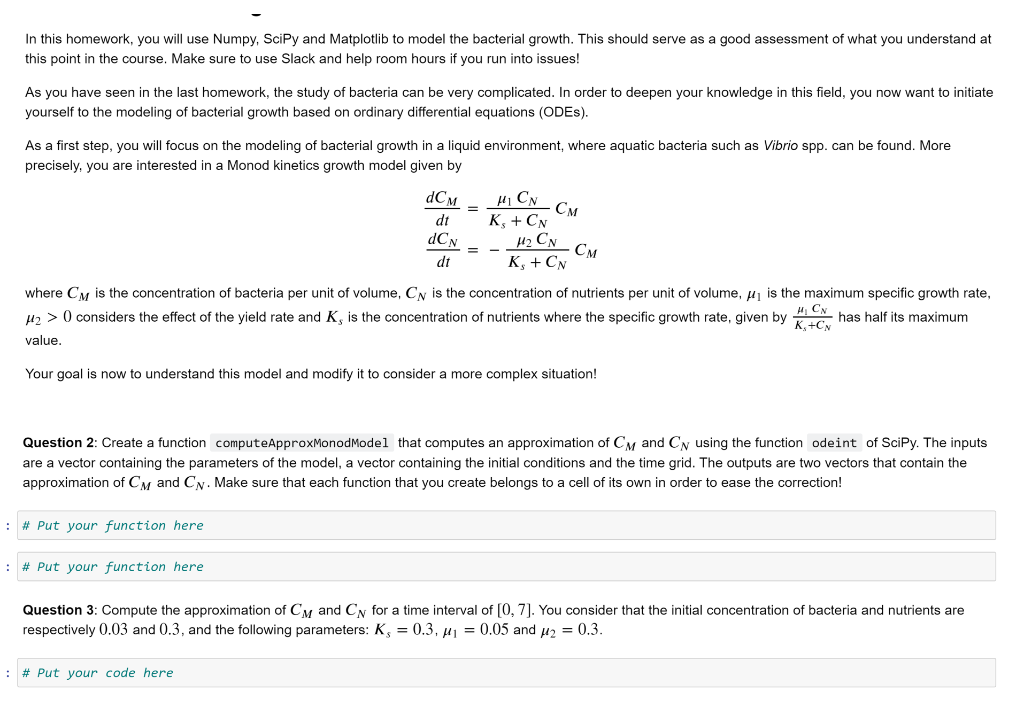 In this homework, you will use Numpy, Scipy and | Chegg.com