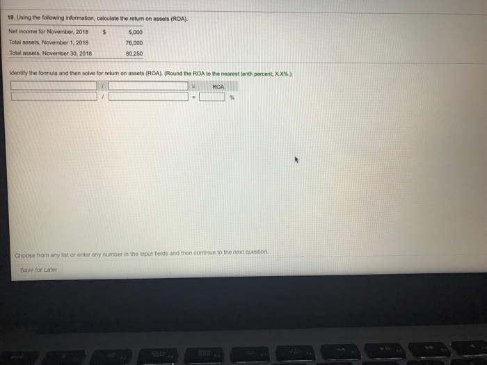 Solved 19. Using the following information, calculate the | Chegg.com