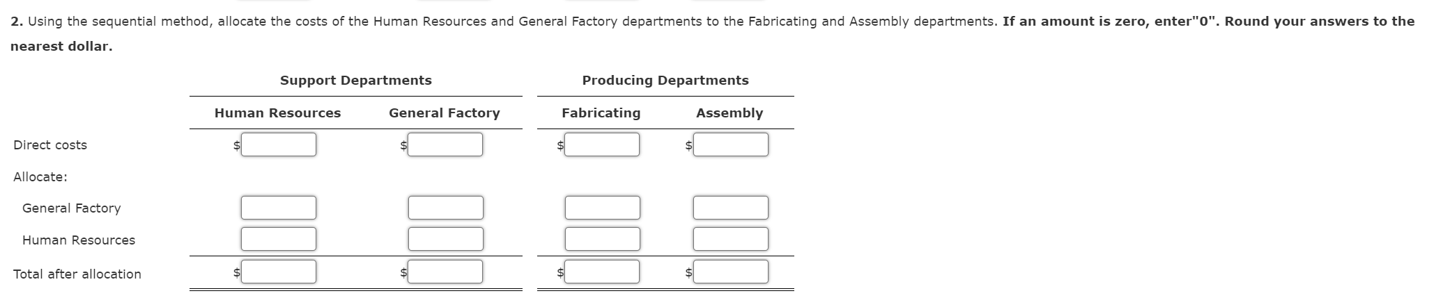 Solved Sequential (Step) Method of Support Department Cost | Chegg.com