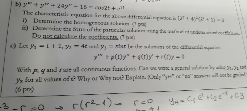 Solved The characteristic equation for the above | Chegg.com