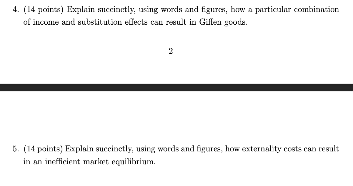 Solved 4. (14 points) Explain succinctly, using words and | Chegg.com