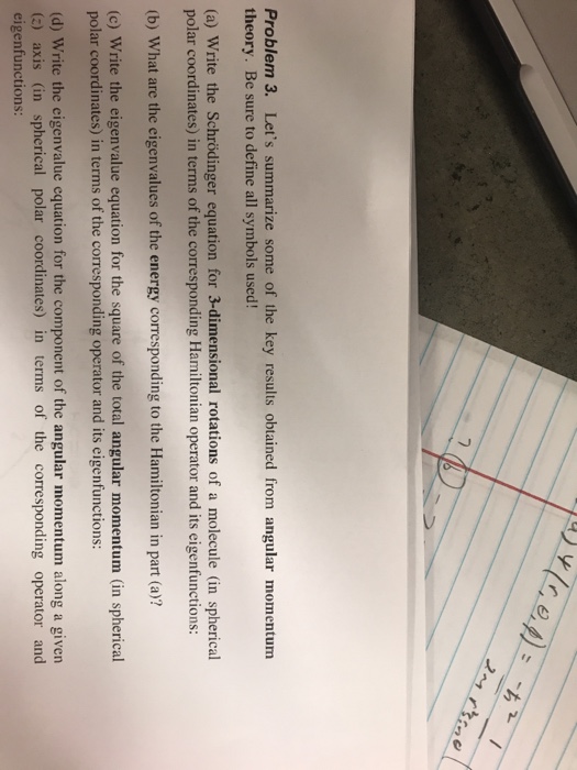 Solved Problem 3 Let s Summarize Some Of The Key Results Chegg