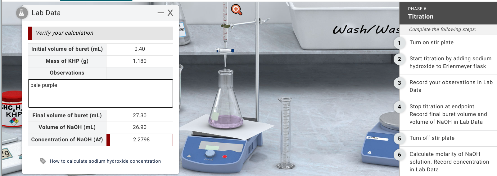 Solved Lab Data How to calculate sodium hydroxide | Chegg.com