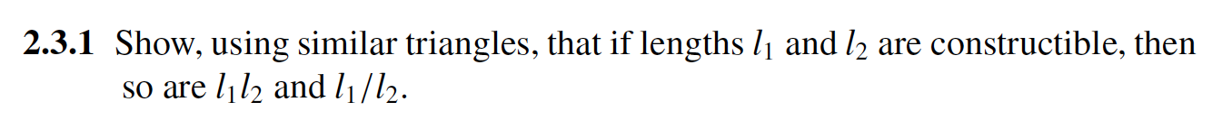 Solved 2.3.1 Show, using similar triangles, that if lengths | Chegg.com