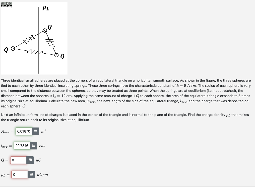 Solved Three identical small spheres are placed at the | Chegg.com