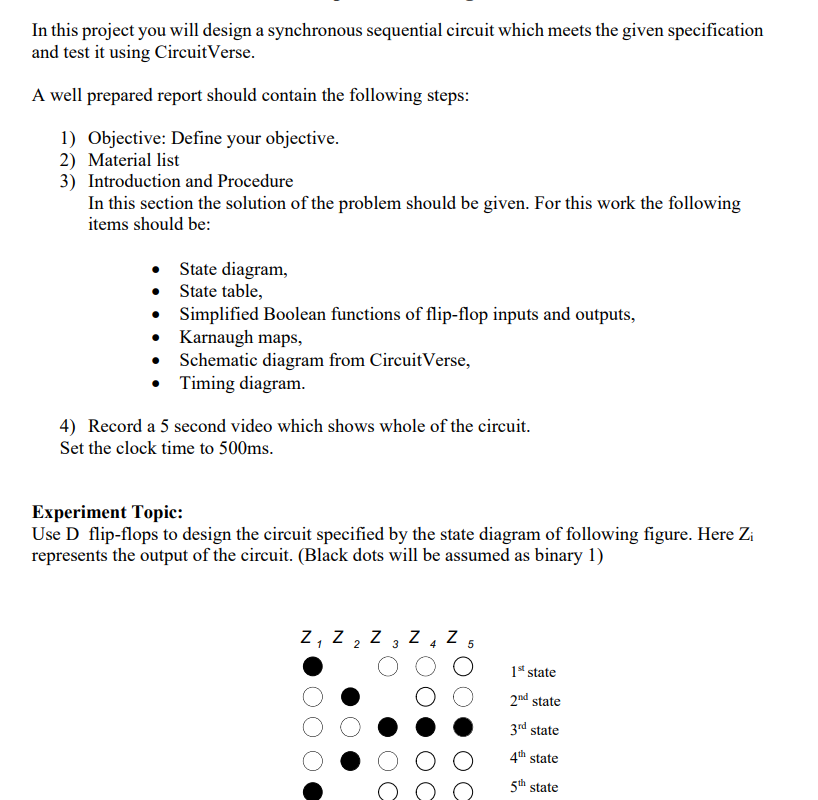 Solved In this project you will design a synchronous | Chegg.com