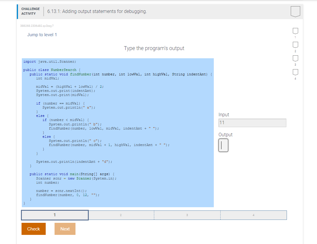 Solved CHALLENGE ACTIVITY 6.13.1: Adding output statements | Chegg.com