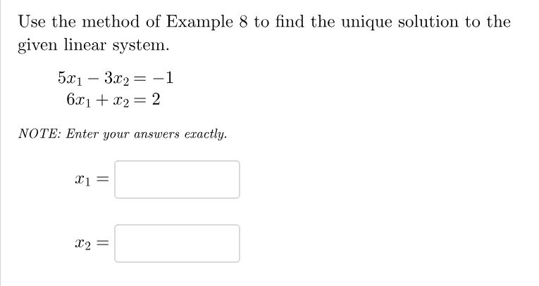 Solved Use the method of Example 8 ﻿to find the unique | Chegg.com