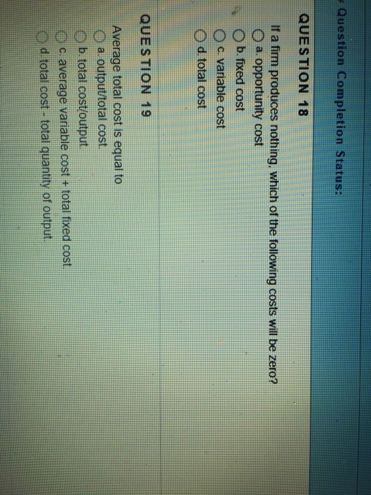 Solved Question Completion Status: QUESTION 18 If a firm | Chegg.com