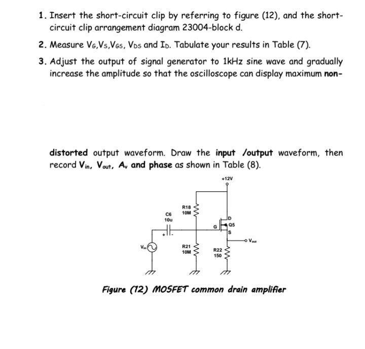 Solved 1. Insert the short-circuit clip by referring to | Chegg.com