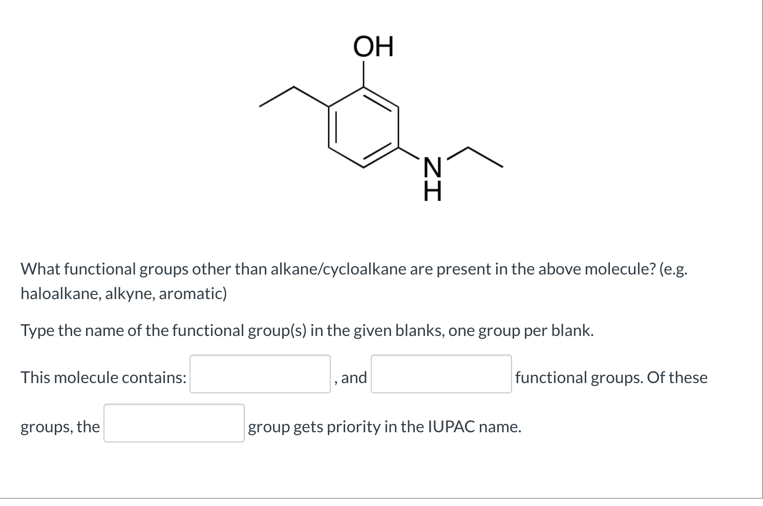 Solved What functional groups other than alkane/cycloalkane | Chegg.com