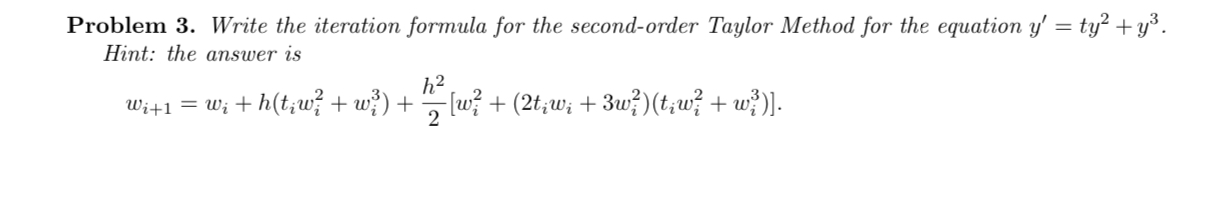Solved Problem 3 Write The Iteration Formula For The