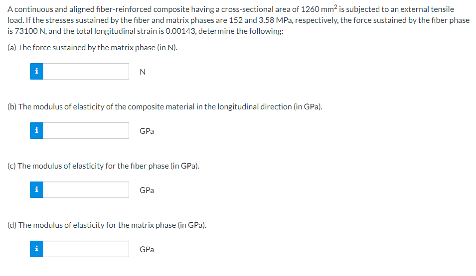 Solved A continuous and aligned fiber-reinforced composite | Chegg.com