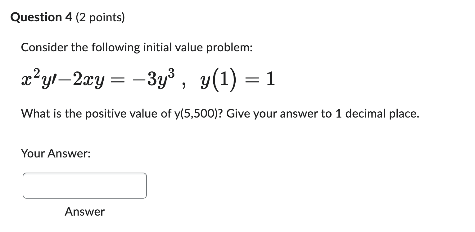 Solved Consider the following initial value problem: | Chegg.com