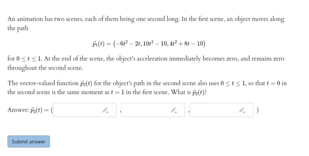 Solved An animation has two scenes, each of them being one | Chegg.com
