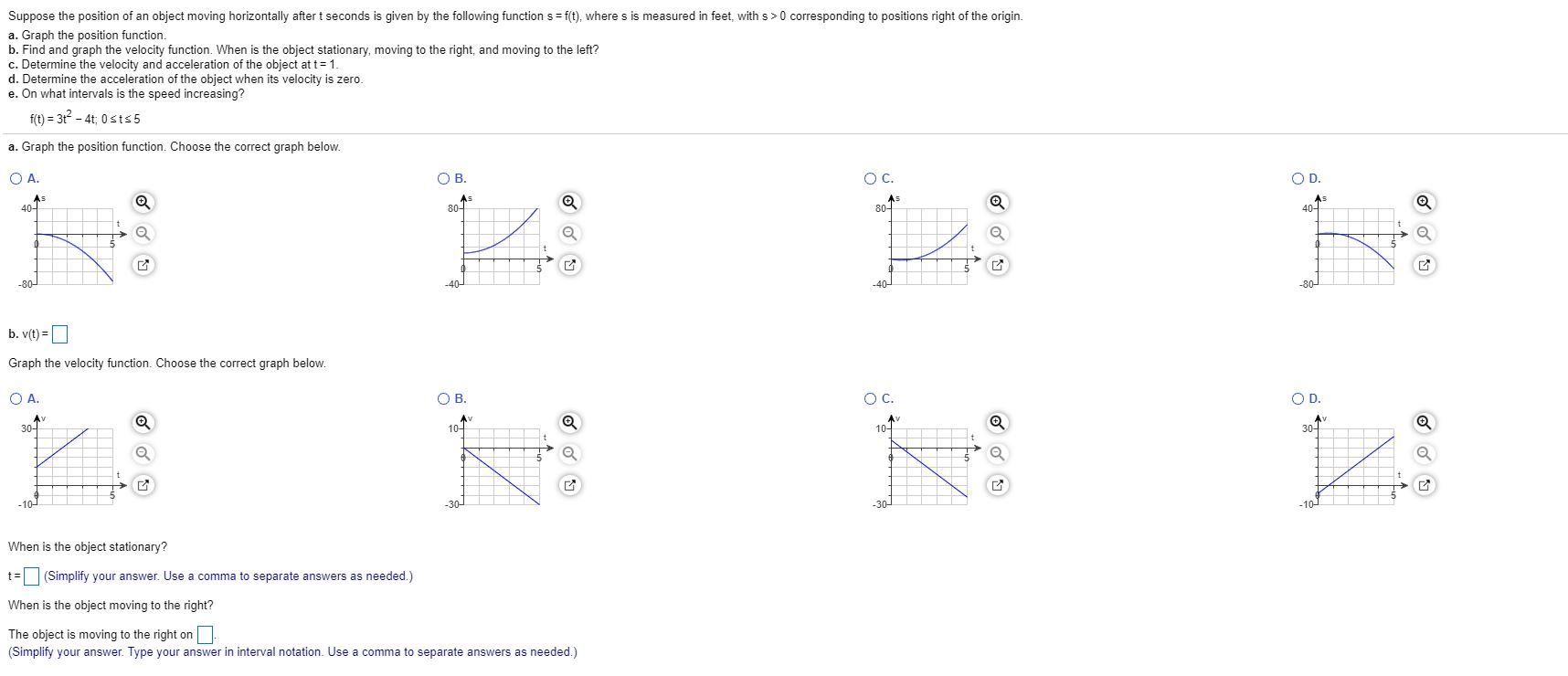 Solved Suppose the position of an object moving horizontally | Chegg.com