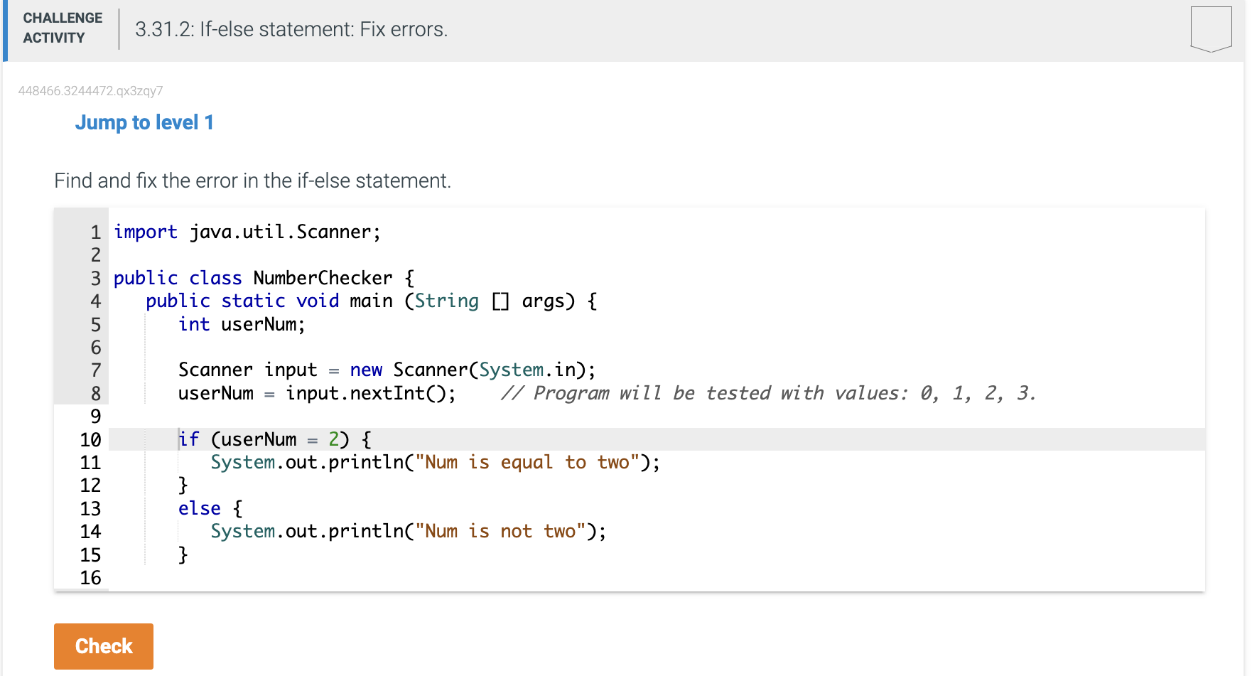 Solved \begin{tabular}{l|l} HALLENGE & 3.31 .2 : If-else | Chegg.com