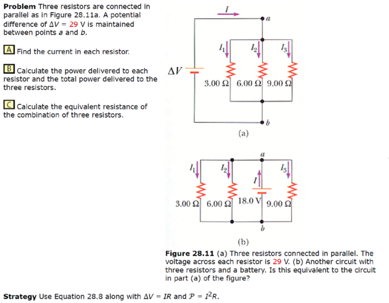 Solved I Problem Three resistors are connected in parallel | Chegg.com