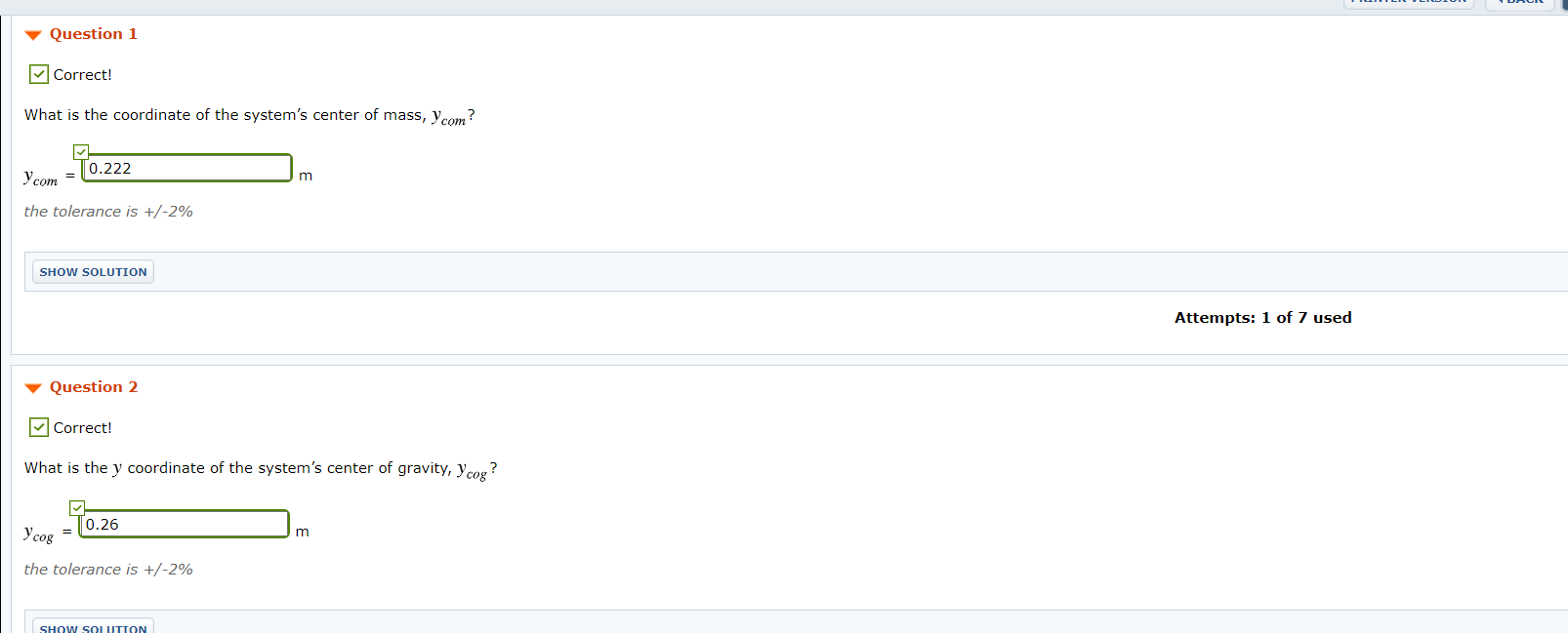 Solved Interactive Exercises 12.01: Center of Mass versus | Chegg.com