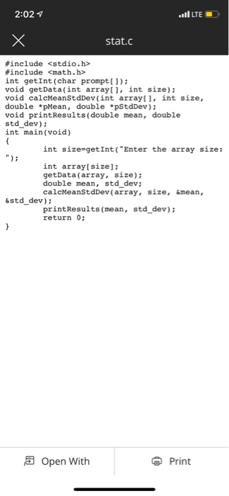 Solved 2:021 stat.c #include #include int getInt (char | Chegg.com