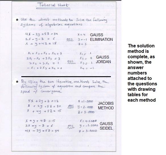 Solved Tutorial sheet * Use the direct methods to solve the | Chegg.com