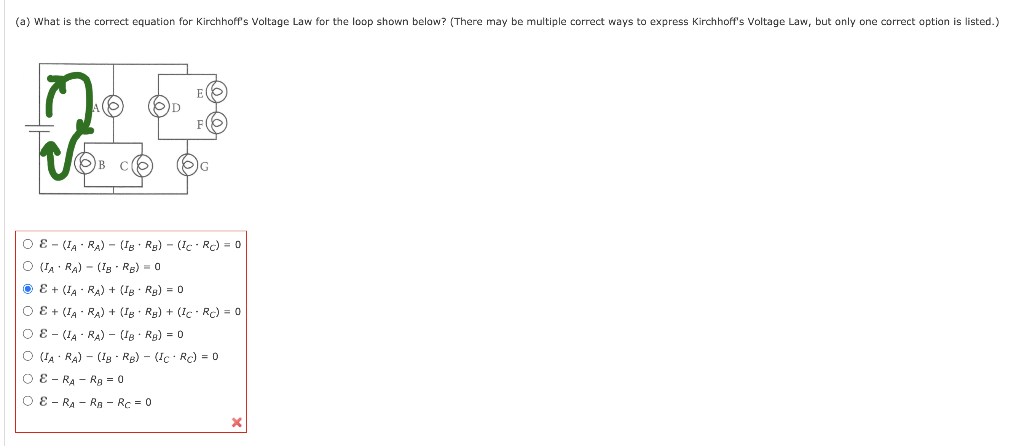 Solved (a) What is the correct equation for Kirchhoff's | Chegg.com