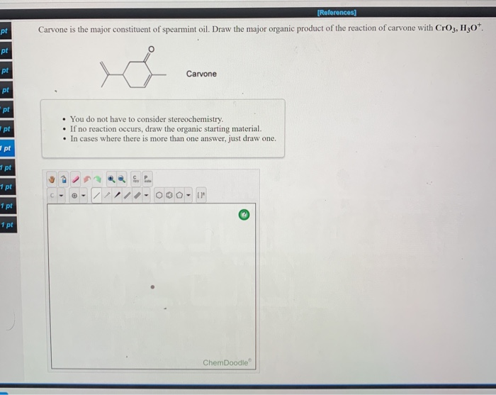 Solved Carvone is the major constituent of spearmint oil. | Chegg.com