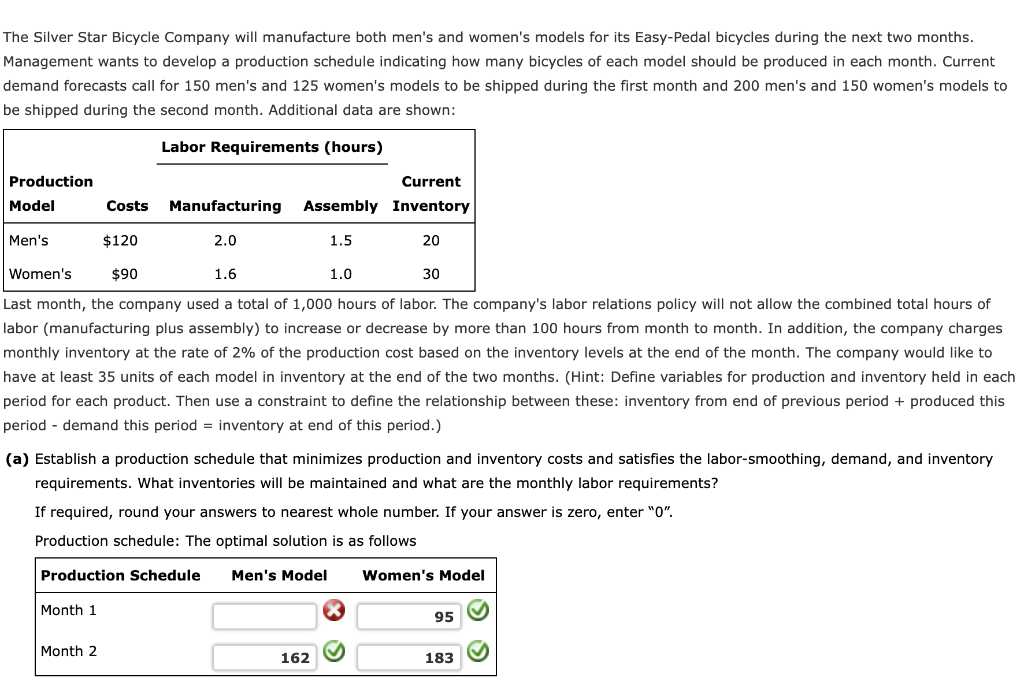 Solved The Silver Star Bicycle Company will manufacture both | Chegg.com