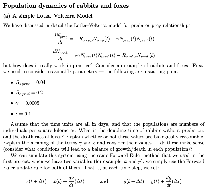 Solved MATLABUsing initial populations of 200 rabbits and 50 | Chegg.com