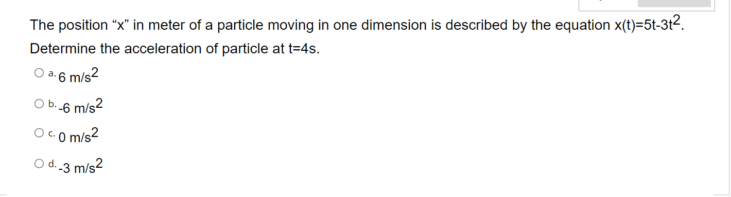 Solved The position " x " in meter of a particle moving in | Chegg.com