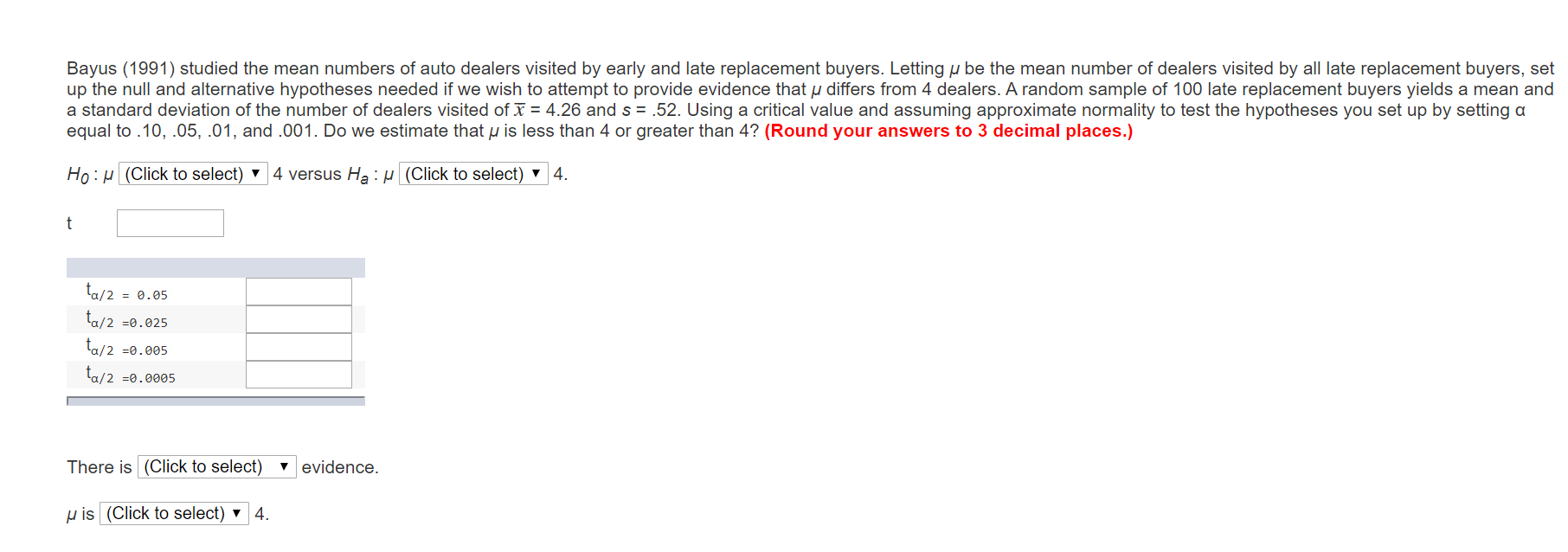 Solved Bayus (1991) studied the mean numbers of auto dealers | Chegg.com