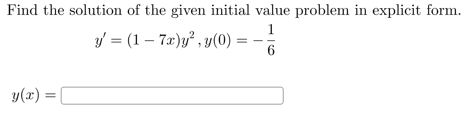 Solved Find the solution of the given initial value problem | Chegg.com